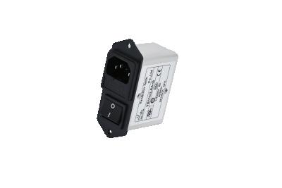 China 110V/250V AC EMI Filters 10A Power Input Module Filters With Green Switches for sale