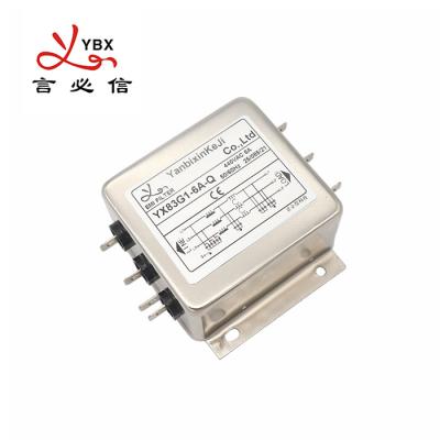 China YX83G1-6A Three Phase Filter Fast-on Terminal Out EMI Filter 10A For Transformers for sale