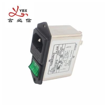 China Green Switch Power Input Module Filter 250V 1A~10A Plug-in EMI filter for sale