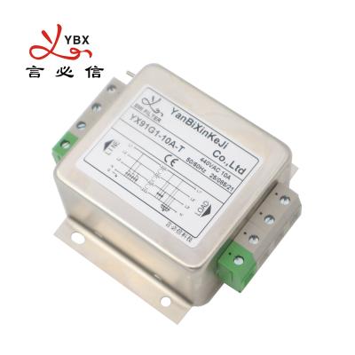 China Four Wire Terminal Block Three Phase Emi Filter 1~10a Rated Current 440vac Voltage for sale