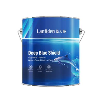 China Deep Blue Shield Interior Wall Paint 10 in 1 Function With Odor Free and Level I Stain Resistant for sale