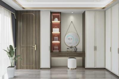 China Custom Bedroom Built In Wardrobe With Laminated Drawers for sale