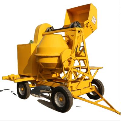 China 4 Wheel 350L Concrete Mixer 3KW Self Loading Convenient Mobile Concrete Mixer for sale