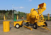 China 4 Wheel 350L Concrete Mixer 3KW Self Loading Convenient Mobile Concrete Mixer for sale