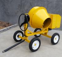 China 4 Wheel Mobile Concrete Mixer Machine 350L Gasoline Diesel Self Discharging for sale
