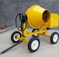 China 4 Wheel Mobile Concrete Mixer Machine 350L Gasoline Diesel Self Discharging for sale