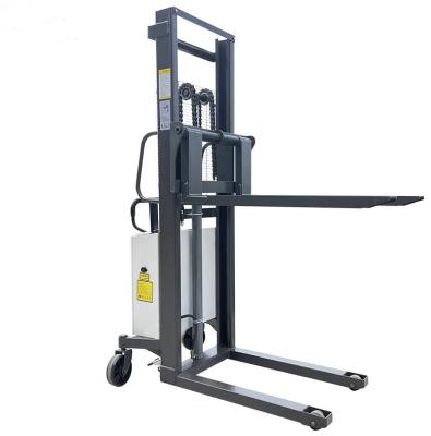 China Electric Forklift 1500 kg 1 Ton Mini Semi Electric Pallet Stacker 24V for sale