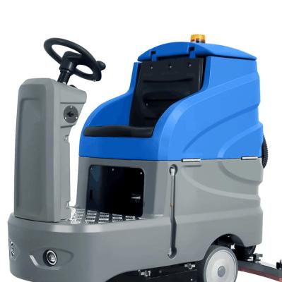 China Industrial Ride On Floor Scrubber 1550W 80L Clean Water Tank Automatic Cleaning Machine for sale