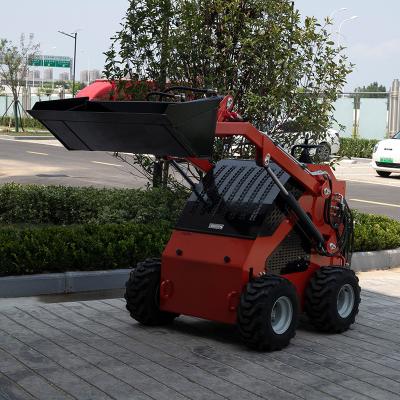 China Mini Skid Steer Loader 300kg Rated Load 14-17kw Diesel Crawler Wheel Loader for sale