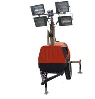 China Hand Push Mobile Light Tower 5m Mast LED Lamp Beacon Without Genset for sale