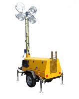 China Hand Push Mobile Light Tower 5m Mast LED Lamp Beacon Without Genset for sale