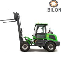 China Off Road 3 Ton Diesel Forklift Truck Four Wheel Drive 3000kg Capacity Articulated Frame for sale