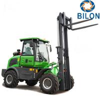 China Off Road 3 Ton Diesel Forklift Truck Four Wheel Drive 3000kg Capacity Articulated Frame for sale
