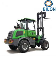China Off Road 3 Ton Diesel Forklift Truck Four Wheel Drive 3000kg Capacity Articulated Frame for sale