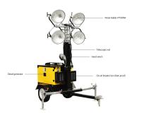 China 1200W 4000W Trailer Light Tower LED Metal Halide IP65 AC Power Supply 5.5m Mast for sale