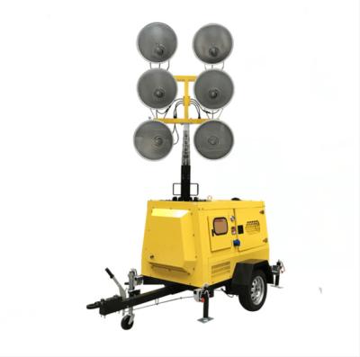 China Hydraulic Lifting Mobile Light Tower 6x1000W Metal Halide IP54 8.6m Mast for sale
