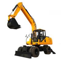 China 15 Ton Small Bucket Wheel Excavator Cummins Engine 92KW 2000rpm Wheeled Excavator for sale