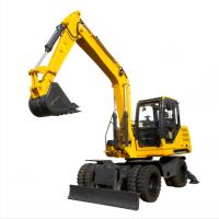 China 8000kg Mini Bucket Wheel Excavator Steering Wheel Type Low Consumption for sale