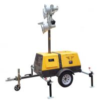China 4x1000W Trailer Mounted Light Tower Gasoline Diesel 6m 9m Mast 220V for sale