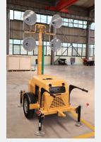 China 4 Section 6m Elevating 2x1000W LED Light Tower Trailer Continuous Work 13hr for sale