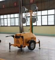 China 4 Section 6m Elevating 2x1000W LED Light Tower Trailer Continuous Work 13hr for sale