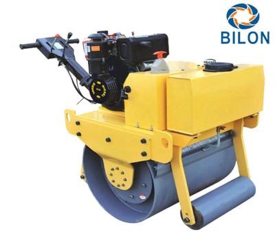 China Yellow 9HP Walking Behind Small Road Single Drum Roller Travel Speed 0-4km/h for sale