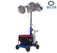 China Diesel Telescopic 5m Outdoor Mobile Light Tower 220000lm Push Type for sale