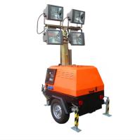 China Trailer Type IP65 7m Mobile Lighting Tower For Outdoor Oversized Fuel Tank Design for sale