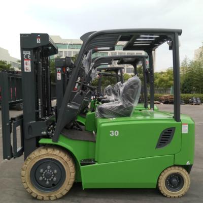 China 3 Ton Electric Forklift Truck with ZAPI Controller Material Handling Battery 1070mm Width for sale