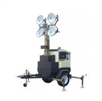 China IP23 4x1000W Mobile Light Tower 9m Mast Kubota Diesel Engine 3kW Generator for sale