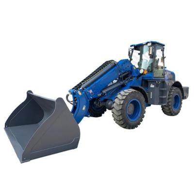 China 2.5 Ton Wheel Loader 2000kg Rated Load Small Telehandler Telescopic Forklift with 1.0cbm Bucket for sale