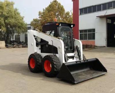 China 0.55m3 Wheel Crawler Loader 1100kg Rated Capacity Skid Steer Loader with Cabin for sale