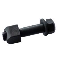 China M20 Black Hex Bolts and Nuts Grade 10.9 Carbon Steel Fishtail Bolts for Railway Track Connections for sale