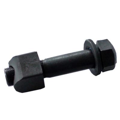 China M20 Black Hex Bolts and Nuts Grade 10.9 Carbon Steel Fishtail Bolts for Railway Track Connections for sale