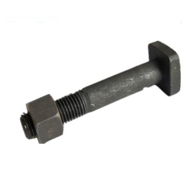 China M24 Railway Track Fishtail Bolts 8.8 Grade with Black Zinc Finish - 24mm Diameter Square Head Lag Screws for sale