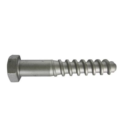 China SS25 Hex Rail Screw Spike 165mm Length Carbon Steel Railway Track Fasteners with 0.625kg Weight for sale