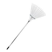 China Galvanized 58.3 Inch Adjustable Metal Rake Tool for Garden Lawn Leaf Care and Maintenance for sale