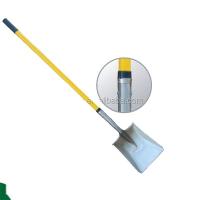 China Metal Work Essential S519LS Square-point Shovel with Long Fiberglass Handle for sale