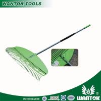 China Telescopic Aluminium Handle Plastic Garden Rake for Easy Leaf and Debris Collection for sale