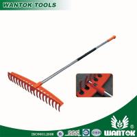 China Telescopic Aluminium Handle Plastic Garden Rake for Easy Leaf and Debris Collection for sale