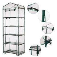China 5 Tier PVC Gardening House with Steel Tube Frame Dia 16mm and Vinyl Greenhouse Design for sale