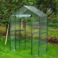 China 5 Tier PVC Gardening House with Steel Tube Frame Dia 16mm and Vinyl Greenhouse Design for sale
