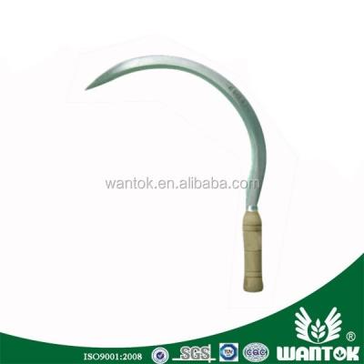 China 45 Steel or Rail Steel Blade Material SI45 Sickles with Wood Handle for sale