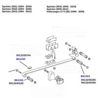 China 9013250744 Rubber Rear Leaf Spring Bushing for Mercedes Sprinter W901 W902 W903 W904 for sale