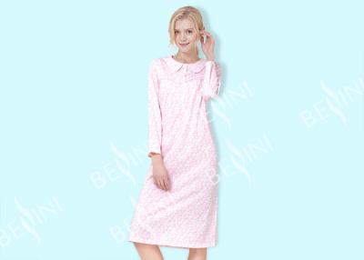 China Doll Collar Style Ladies Night Dresses Sleepwear Pima Printed OEM / ODM Available for sale