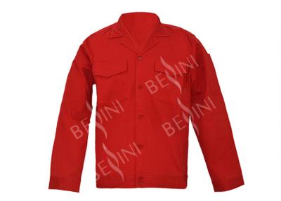 China Classic Style Heavy Duty Work Suit Red Jacket With Button Closure Waterproof for sale