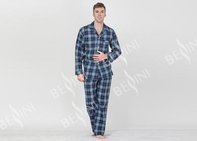 China Comfortable Soft Mens Luxury Sleepwear Cotton Reverse Collar Long Sleeve Shirt for sale