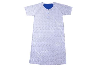 China Round Neck Womens Button Front Nightgown , Simple Womens Long T Shirt Nightgown for sale