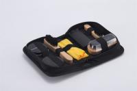 China high quality leather Shoe Shine Kit With Lint Brush Oxford Bag Set 17.7x10x5 Cm for sale
