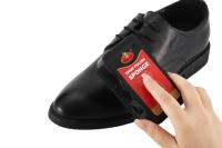 China 36g Shoe Shine Sponge Leather Hanging Holes Supermarket Shelves Shining Shoes Care for sale